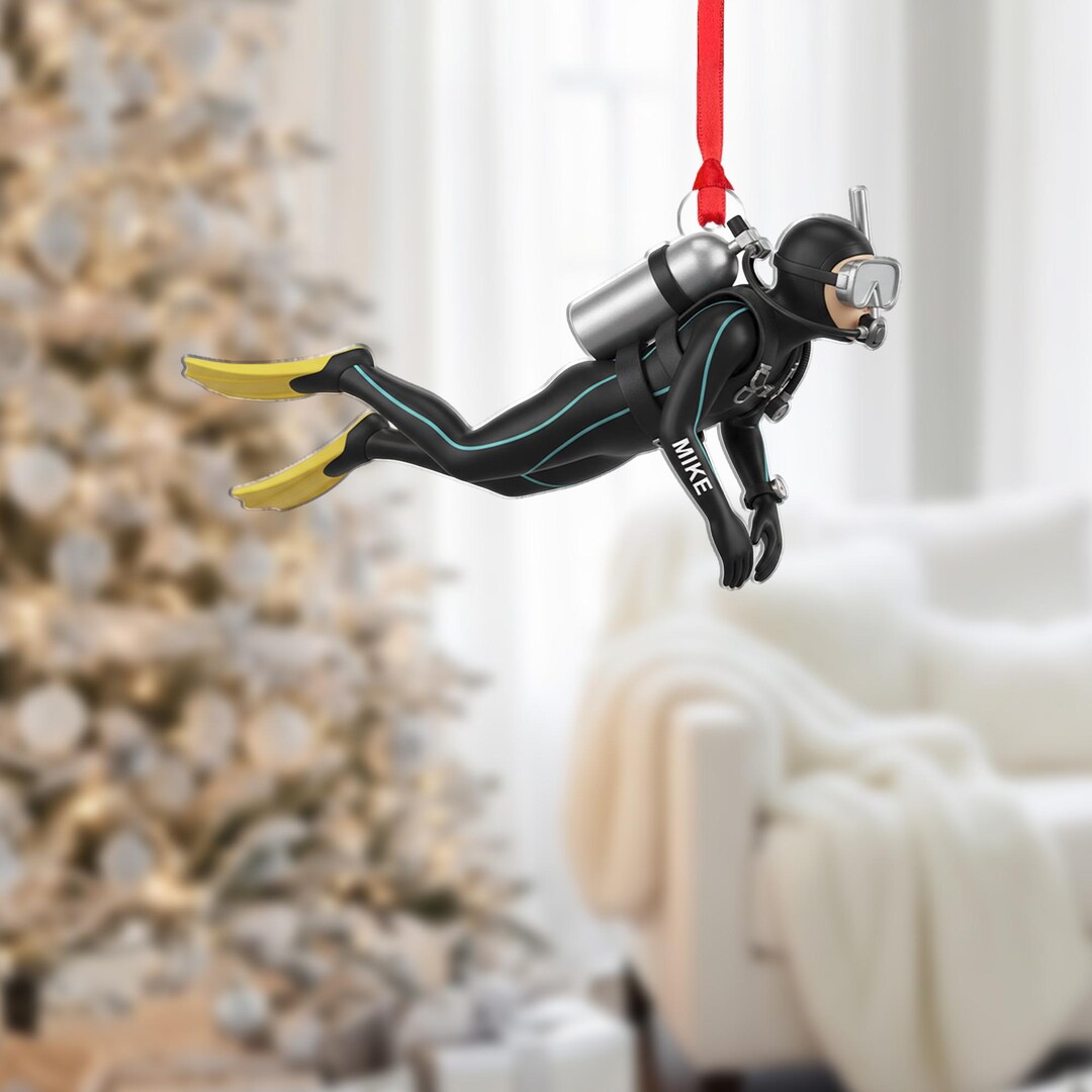 Custom Scuba Diver Ornament - Personalized Diving Christmas Gift for ...