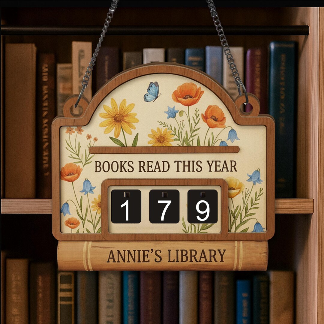 Custom Books Read Tracker Counter - Personalized Wooden Book Lover Gift ...