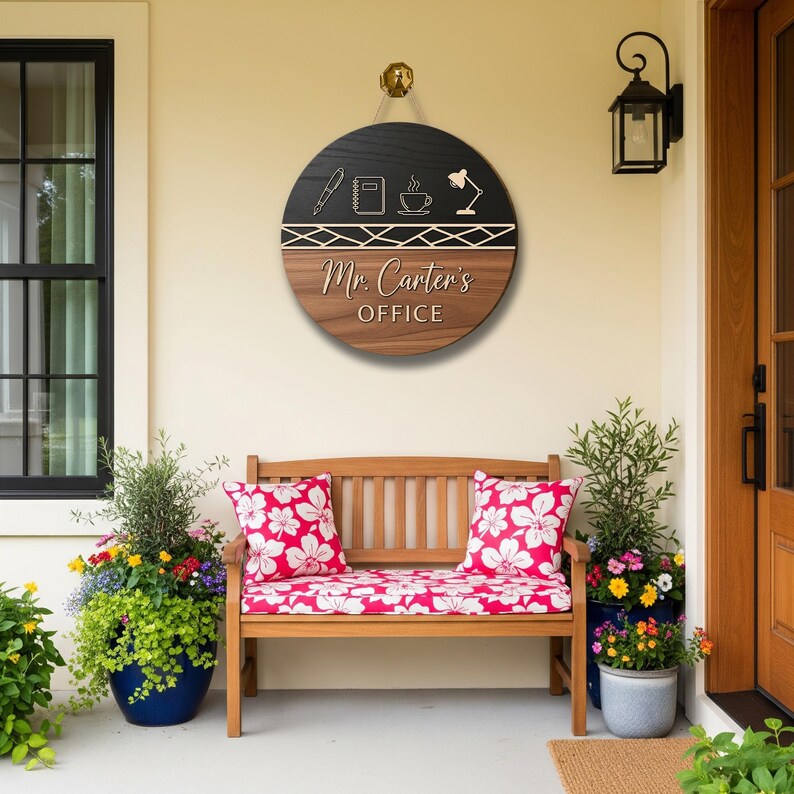 Personalized Wood Office Door Sign: Custom Name Plaque, Professional ...