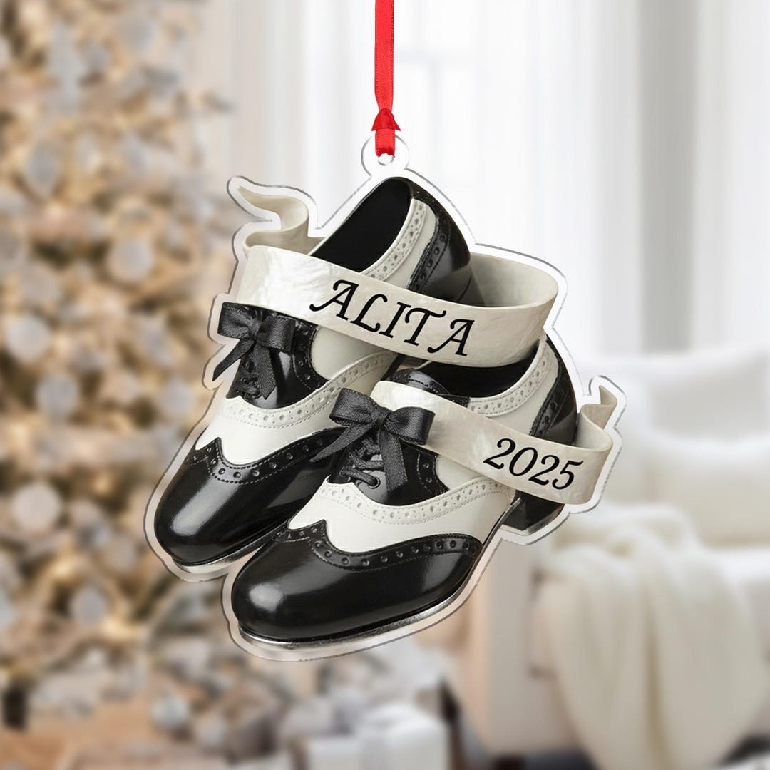 Personalized Tap Shoes Ornament, Custom Christmas Dancer Gift, Wingtip ...