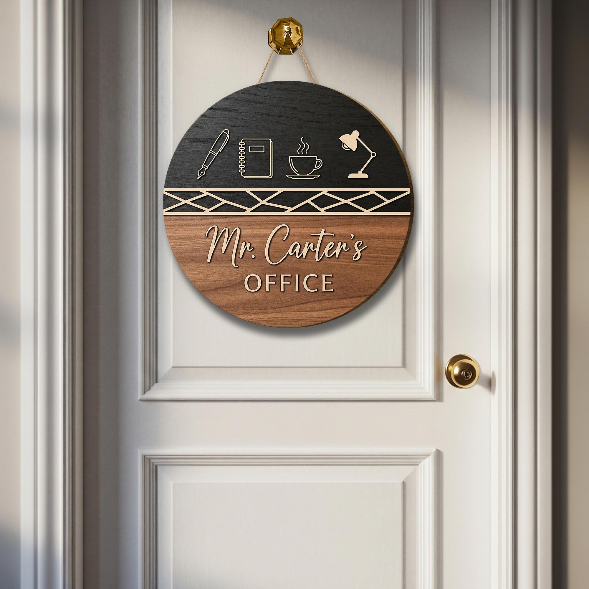 Personalized Wood Office Door Sign: Custom Name Plaque, Professional ...