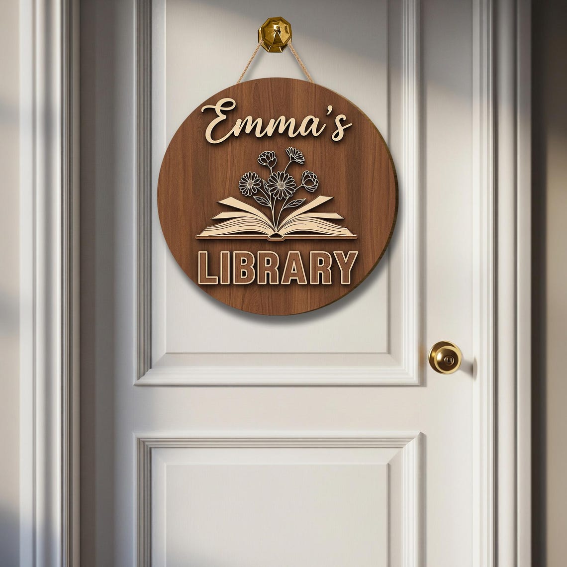 Personalized Library Sign: Custom Wooden Book Lover Decor - Etsy