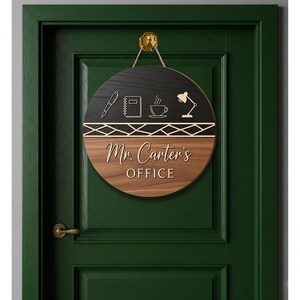 Personalized Wood Office Door Sign: Custom Name Plaque, Professional ...