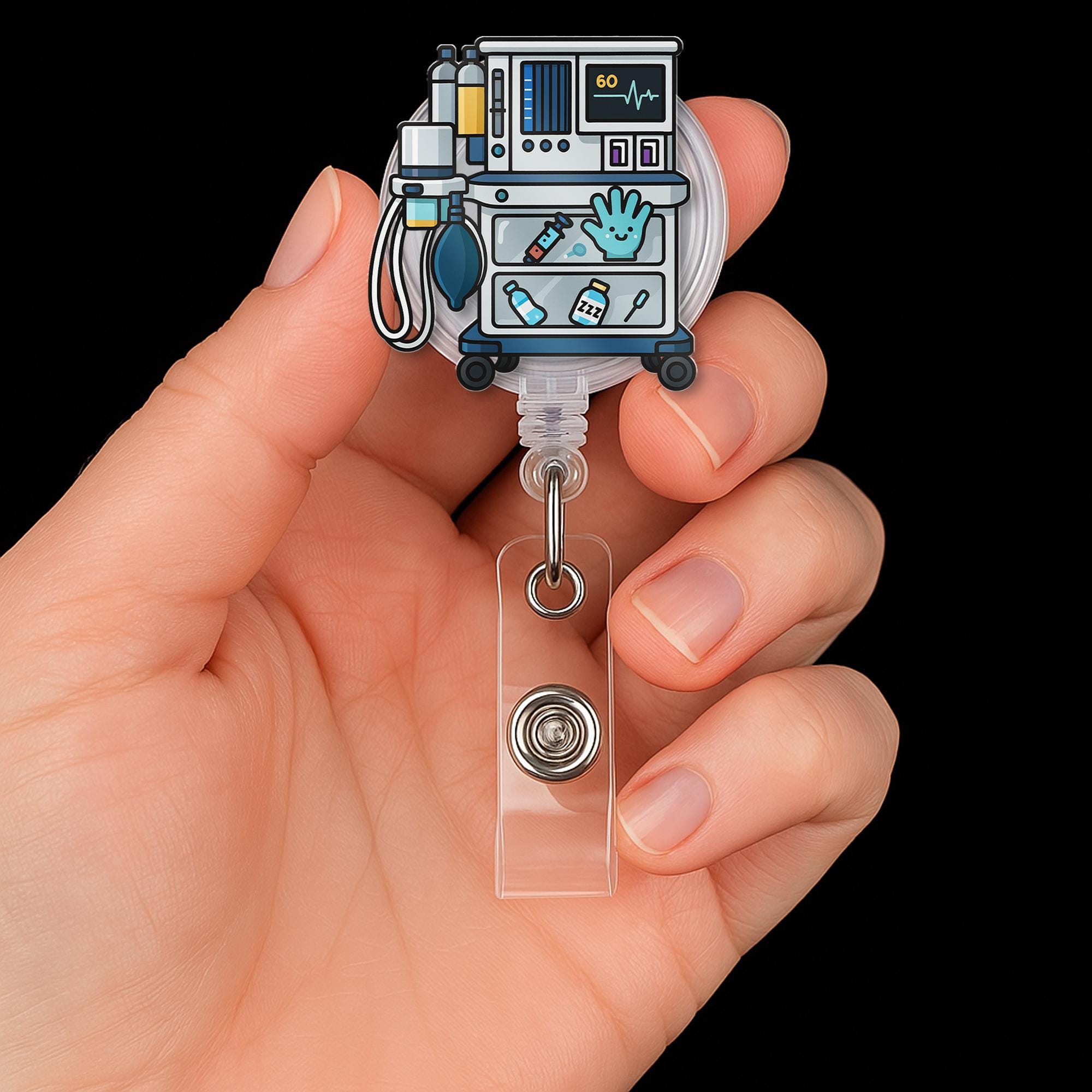 Anesthesia Machine Badge Reel: Acrylic Nurse ID Clip - Etsy