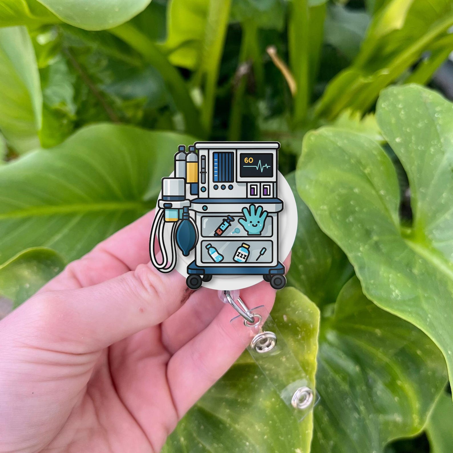 Anesthesia Machine Badge Reel: Acrylic Nurse ID Clip - Etsy