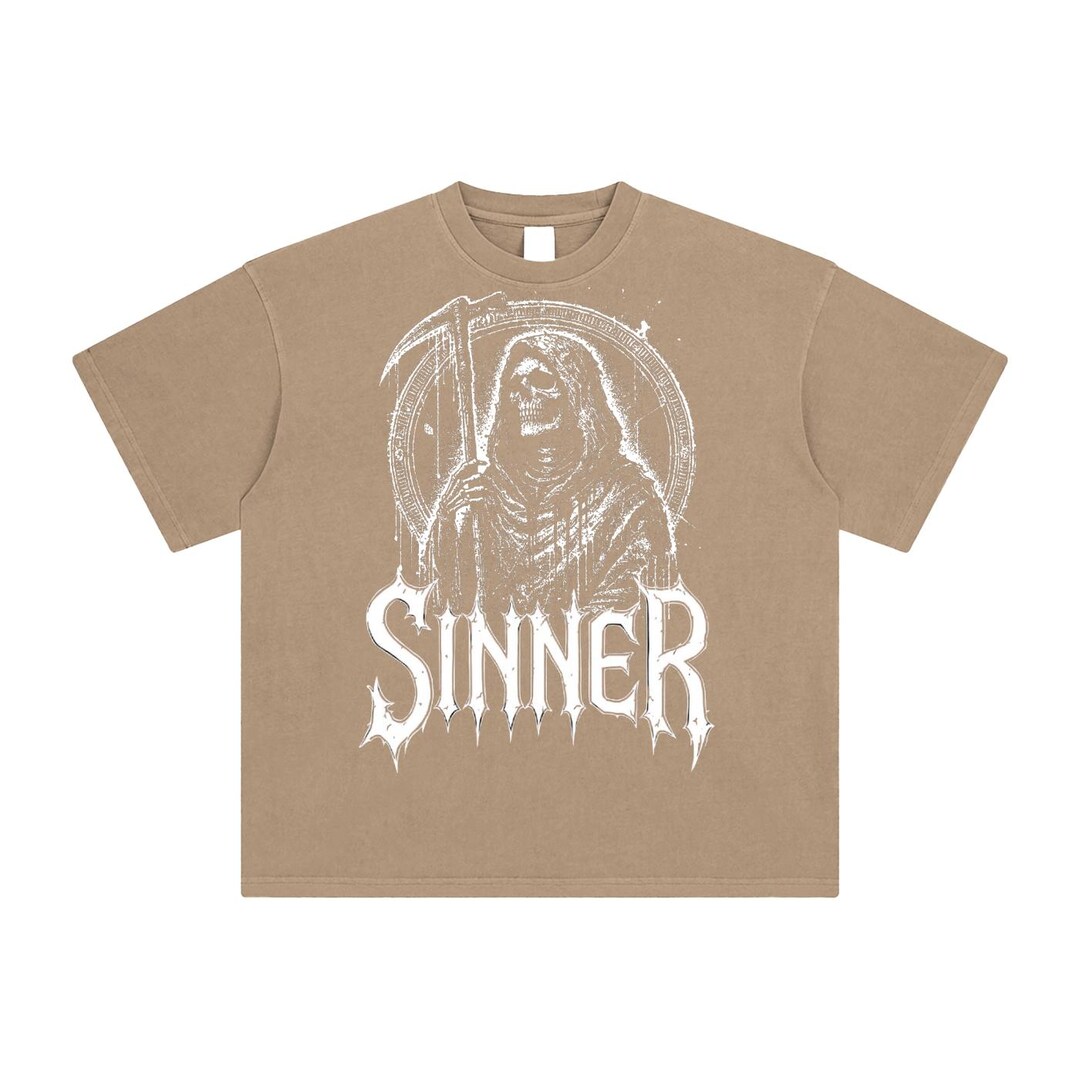 Gothic Sinner Unisex T-shirt | Washed Sand Reaper Design | Alternative ...