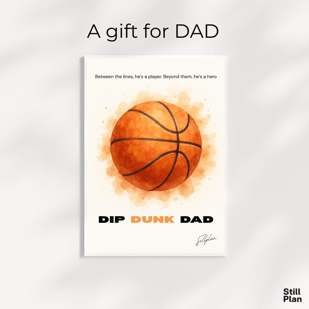Basketball Dad Poster Printable • Gift for Father's Day • Custom Sports ...