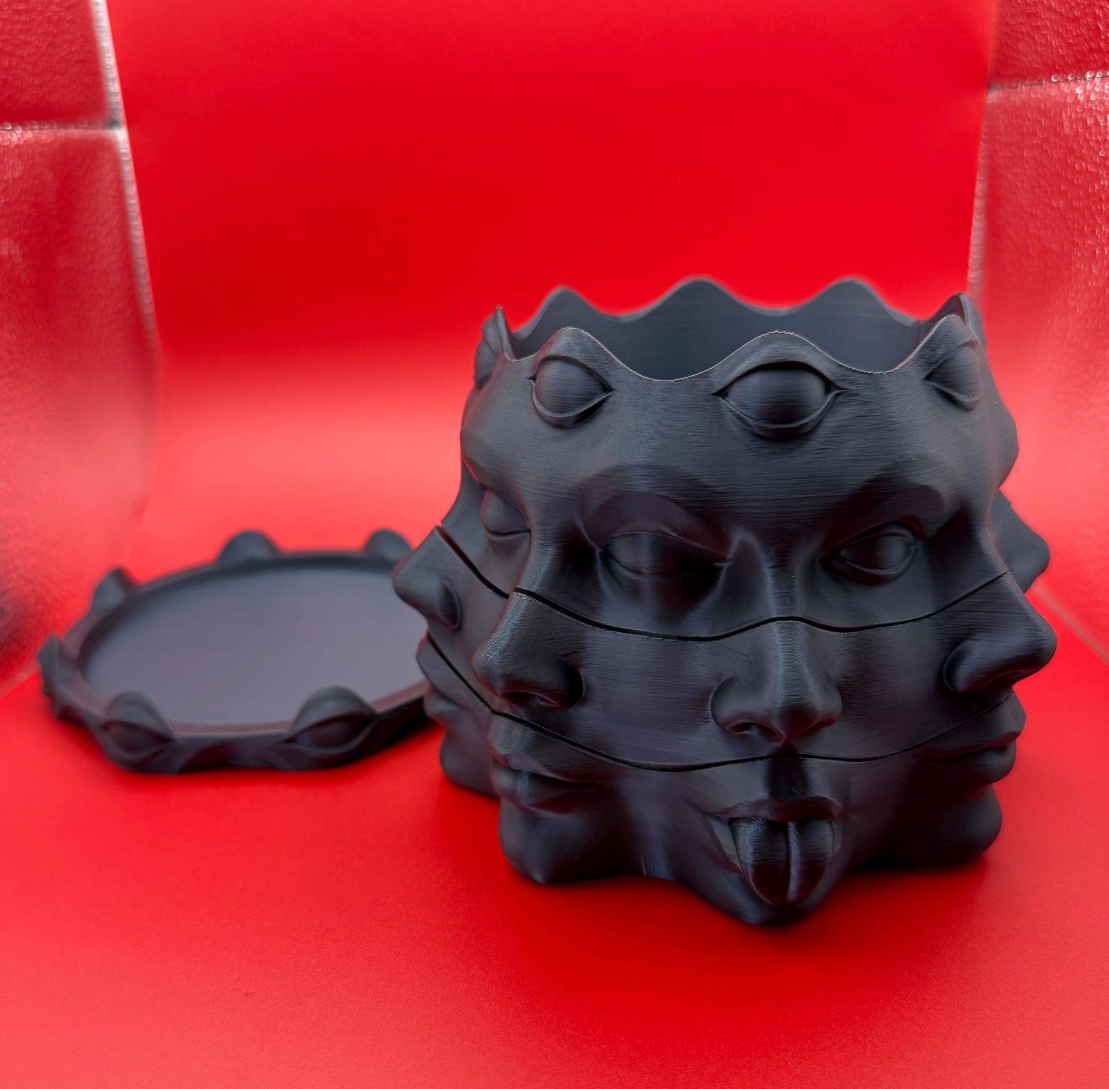 Spinning Faces Planter | Multi-faced Cultural Vase | Surreal 3D Printed ...