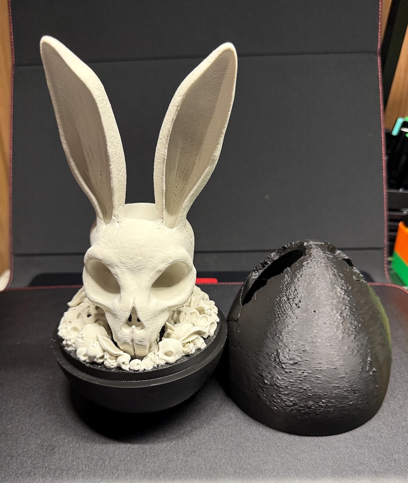 3D Printed Bunny Skull Easter Egg - Gothic Horror Decor - Etsy