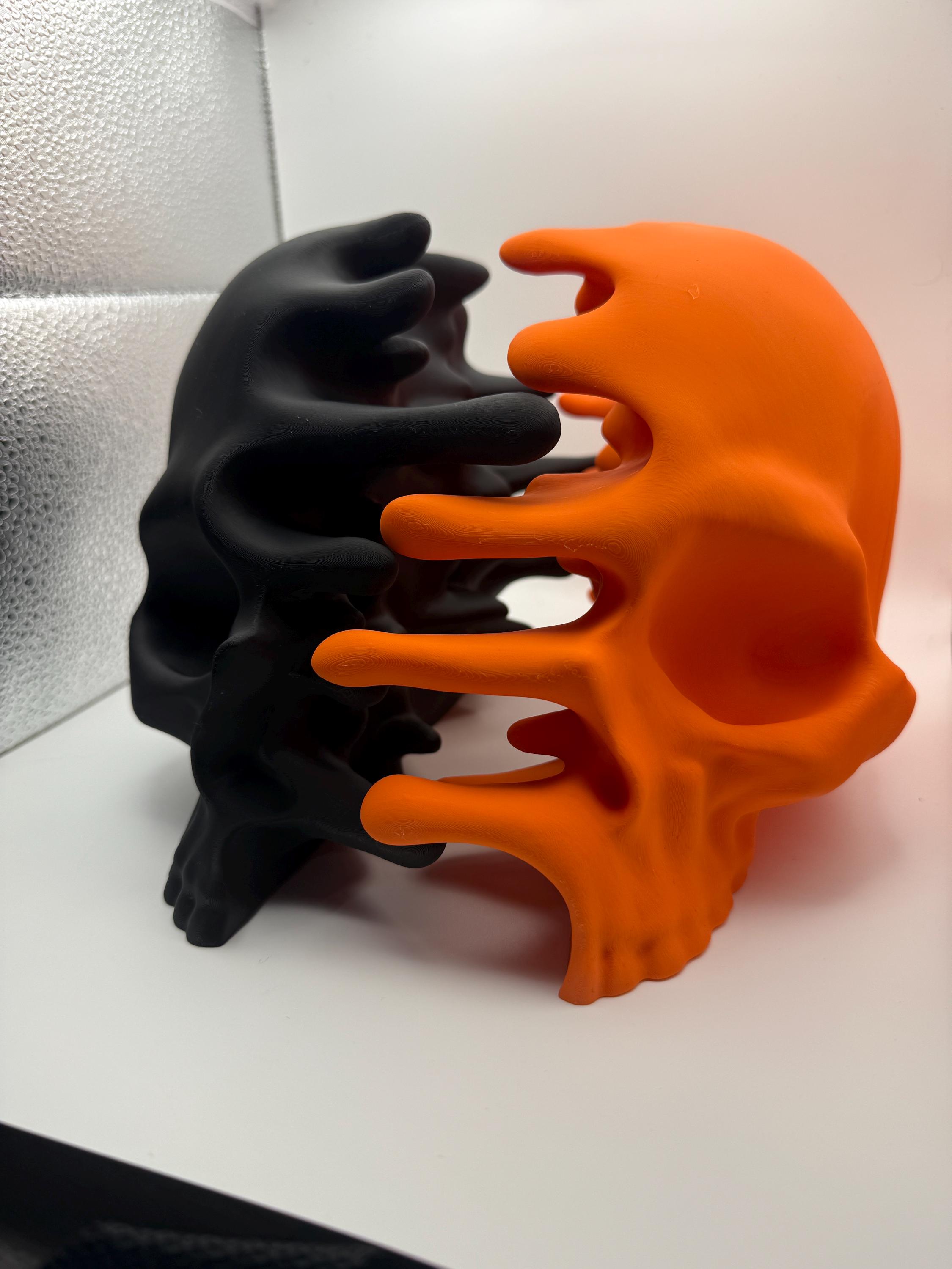 Drippy Ripped Skull - 3D Printed Horror Decor | Splittable Skull ...