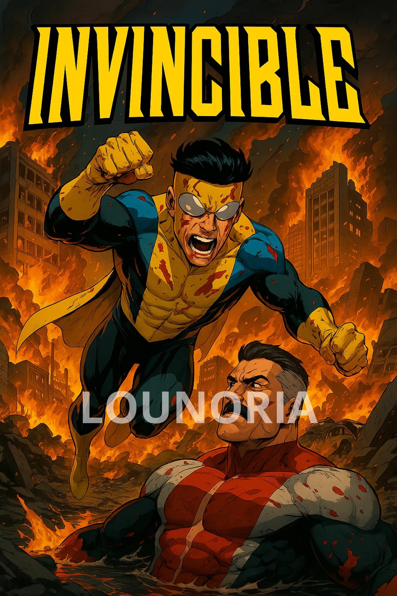 Invincible Mark Grayson & Omni-man Poster – Superhero Comics Poster ...