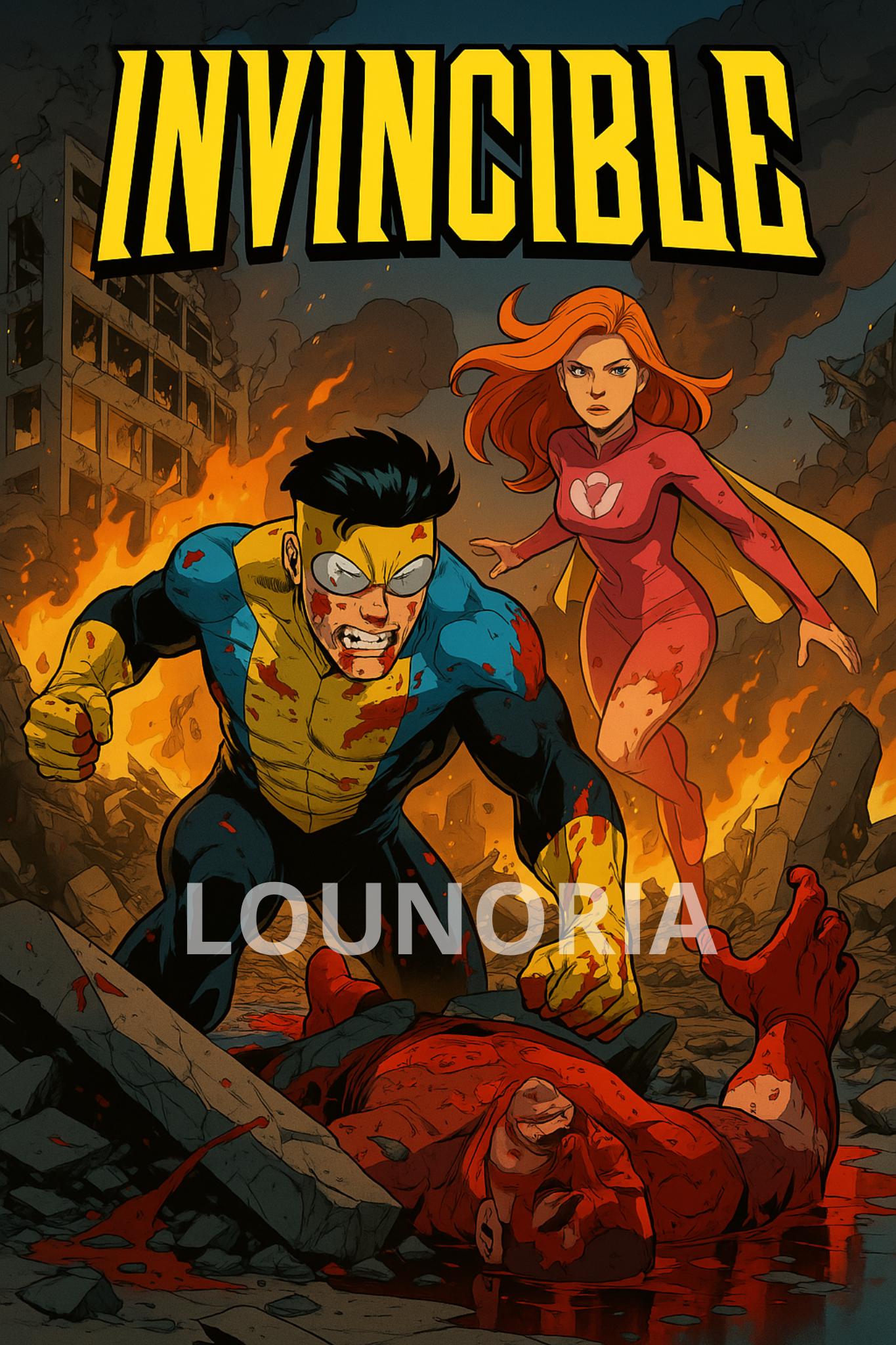 Invincible Mark Grayson & Atom Eve Poster – Superhero Comics Poster ...
