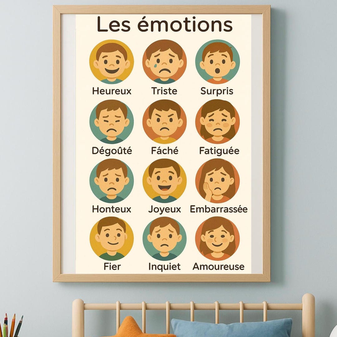 Montessori Emotions Poster in French | Children's Education Poster ...