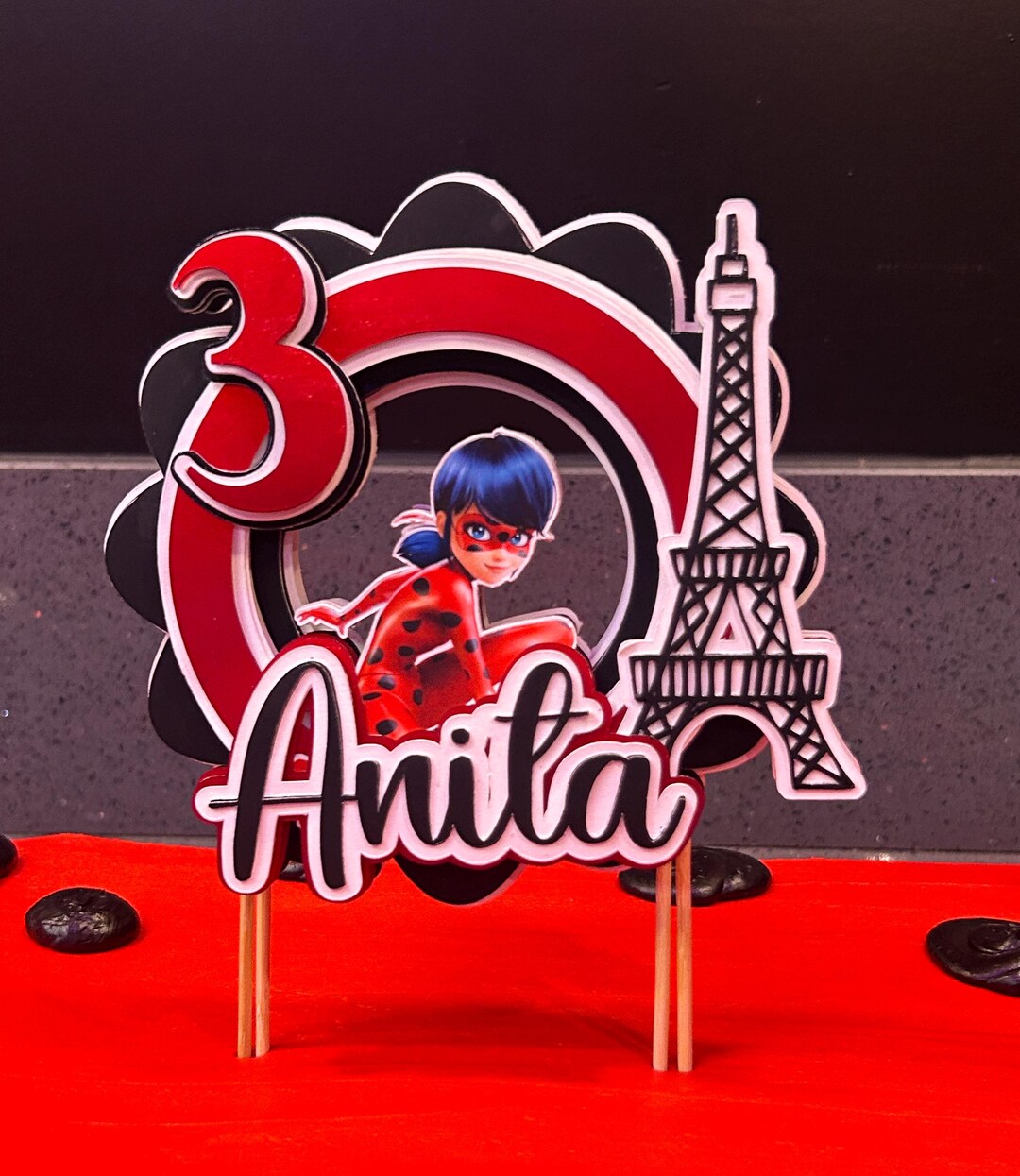 Miraculous Lady Bug Cake Topper - Etsy