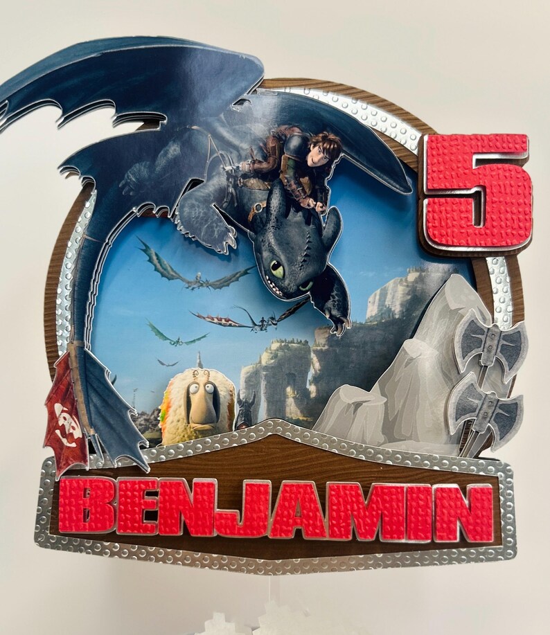 How to Train Your Dragon 3D Cake Topper – Personalized Dragon Birthday ...