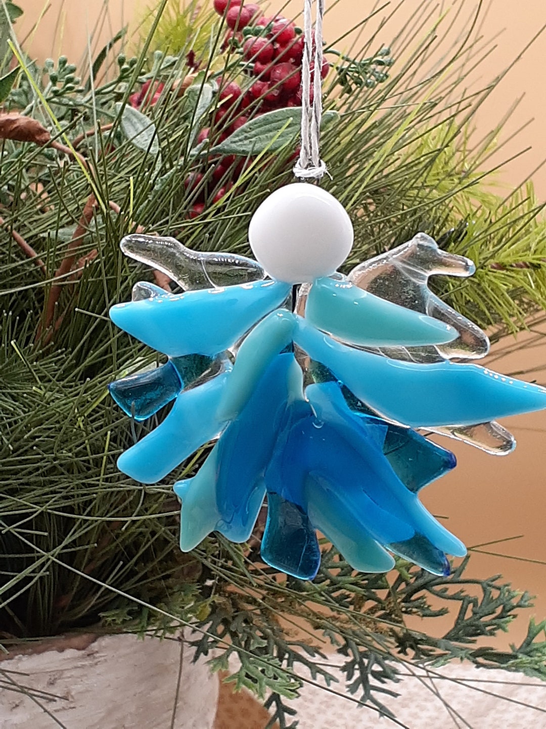 Handmade Fused Glass Angel Ornament or Suncatcher - Etsy