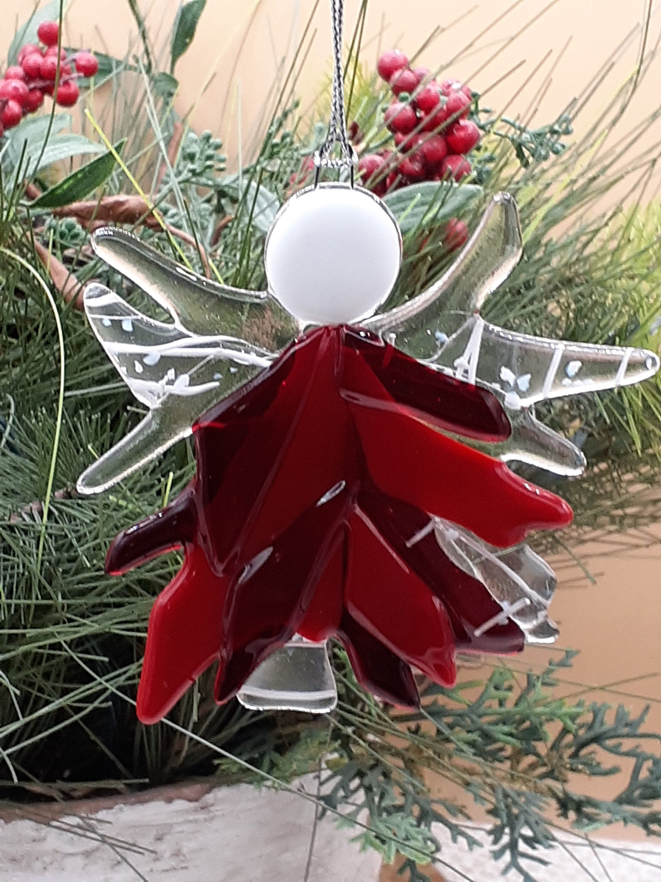 Handmade Fused Glass Angel Ornament or Suncatcher - Etsy