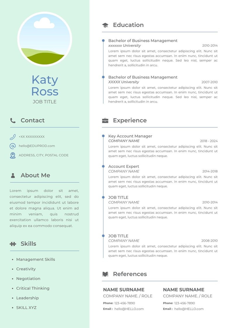CV - Curriculum Vitae Model - Etsy