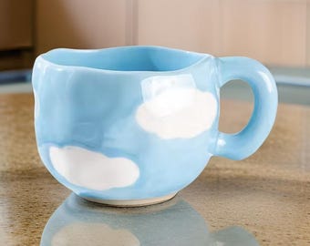 Preorder:cloudy Skies Handmade Ceramic Mug-cloud Mug-handmade Cloud Mug ...