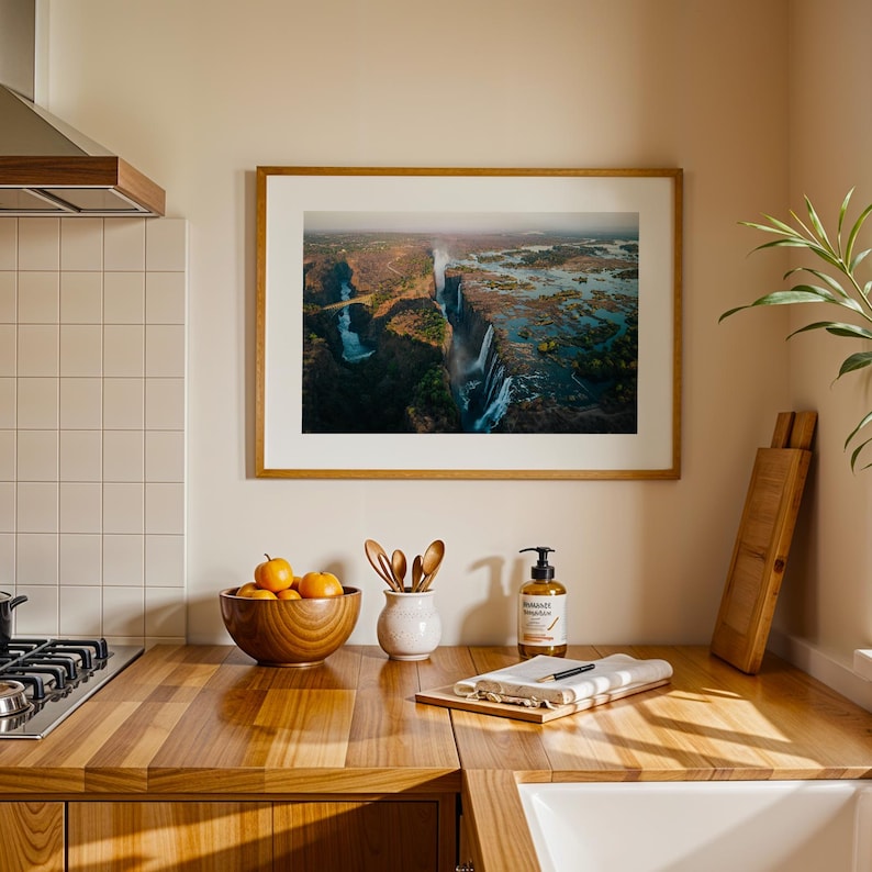 Victoria Falls Print | Sunrise Aerial Photography, Zambezi River Wall ...