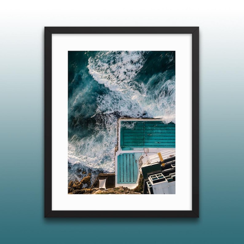 Bondi Beach Icebergs Print | Australia Poster Sydney Ocean Pool Photography | Coastal Aerial ...