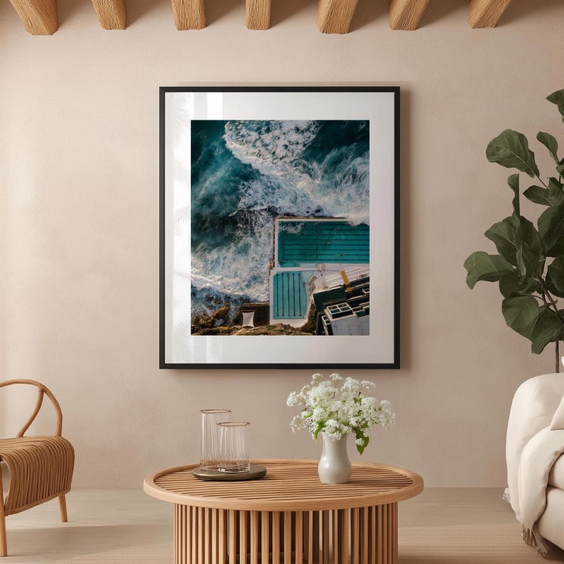 Bondi Beach Icebergs Print | Australia Poster Sydney Ocean Pool ...