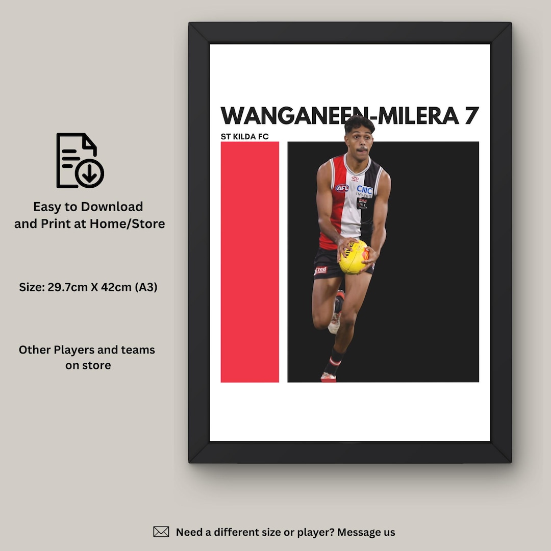 Nasiah Wanganeen-milera Art Print: St Kilda FC, AFL Decor (digital ...