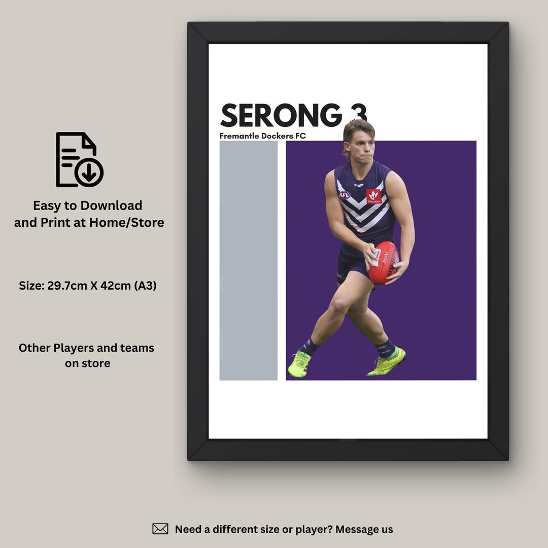 Caleb Serong Fremantle FC Art Print: AFL Wall Decor (digital Download ...