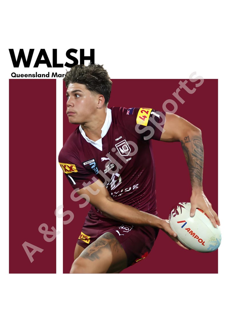 Reece Walsh NRL Print: Queensland Maroons Fan Art (digital Download ...