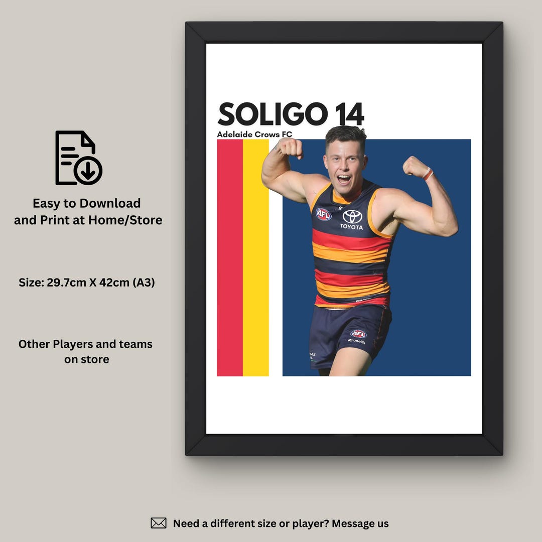 Jake Soligo Adelaide FC Fan Art: AFL Wall Decor (digital Download ...