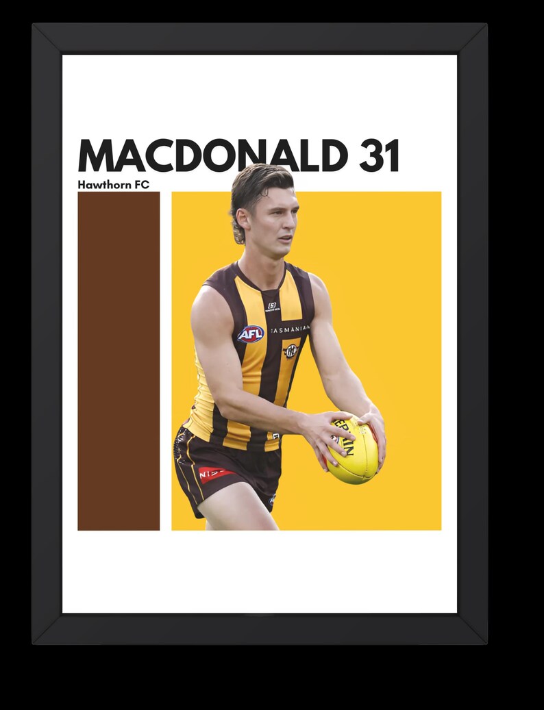 Connor Macdonald Hawthorn FC Art Print: AFL Wall Decor (digital ...