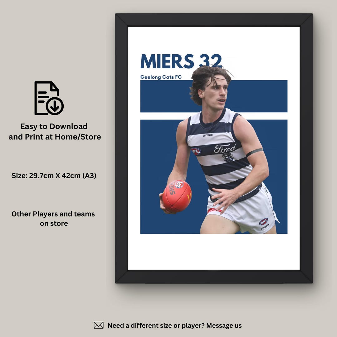 Gryan Miers Geelong FC Fan Art: AFL Wall Decor (digital Download) - Etsy