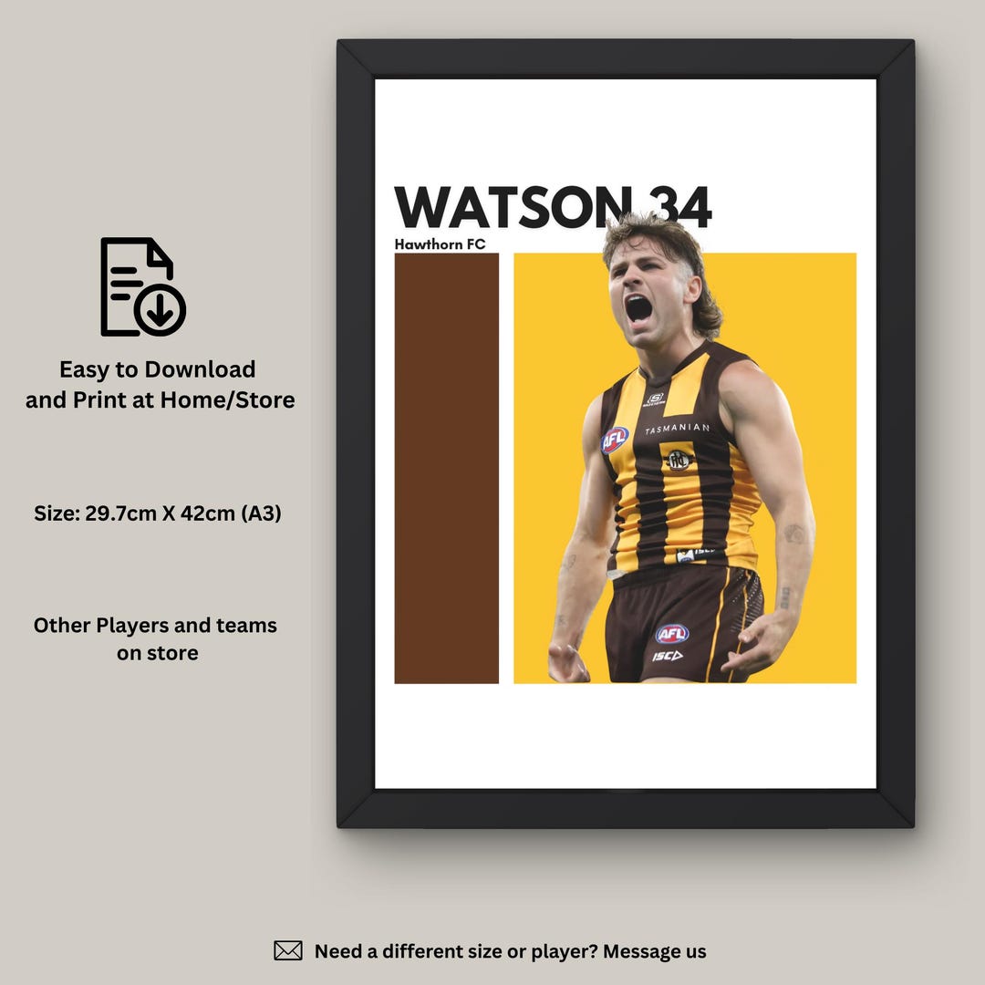 Nick Watson Hawthorn FC Poster: AFL Fan Art (digital Download) - Etsy