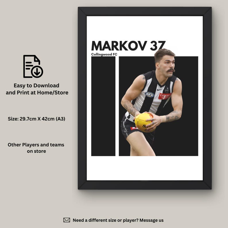 Oleg Markov Collingwood FC Art Print: AFL Wall Decor (digital Download ...