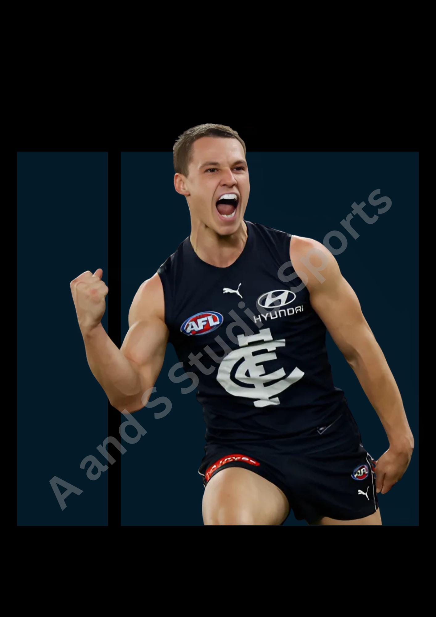 Corey Durdin Instant Download Wall Art, Carlton FC Fan Art, AFL Wall ...