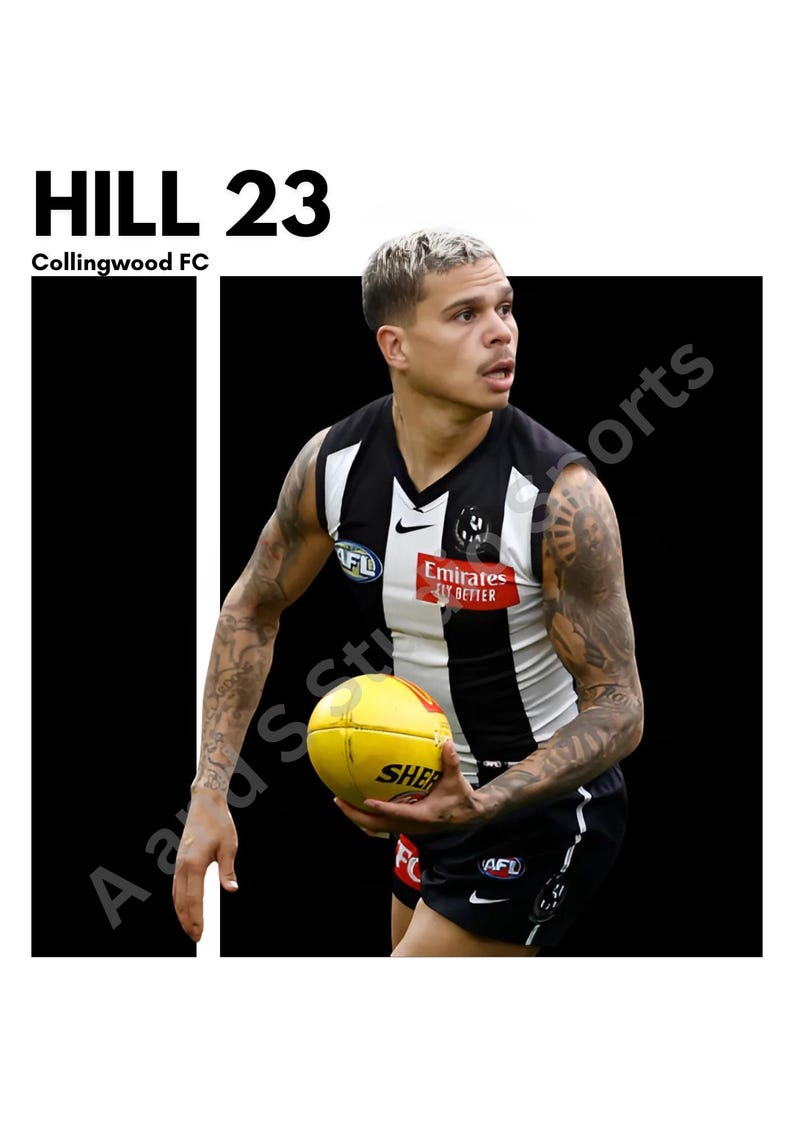 Bobby Hill Instant Download Wall Art, Collingwood FC Fan Art, AFL Wall Decor, Digital Artwork ...