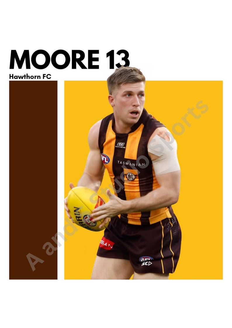 Dylan Moore Instant Download Wall Art, Hawthorn FC Fan Art, AFL Wall ...