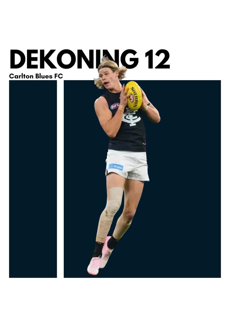 Tom De Koning Instant Download Wall Art, Carlton FC Fan Art, AFL Wall ...