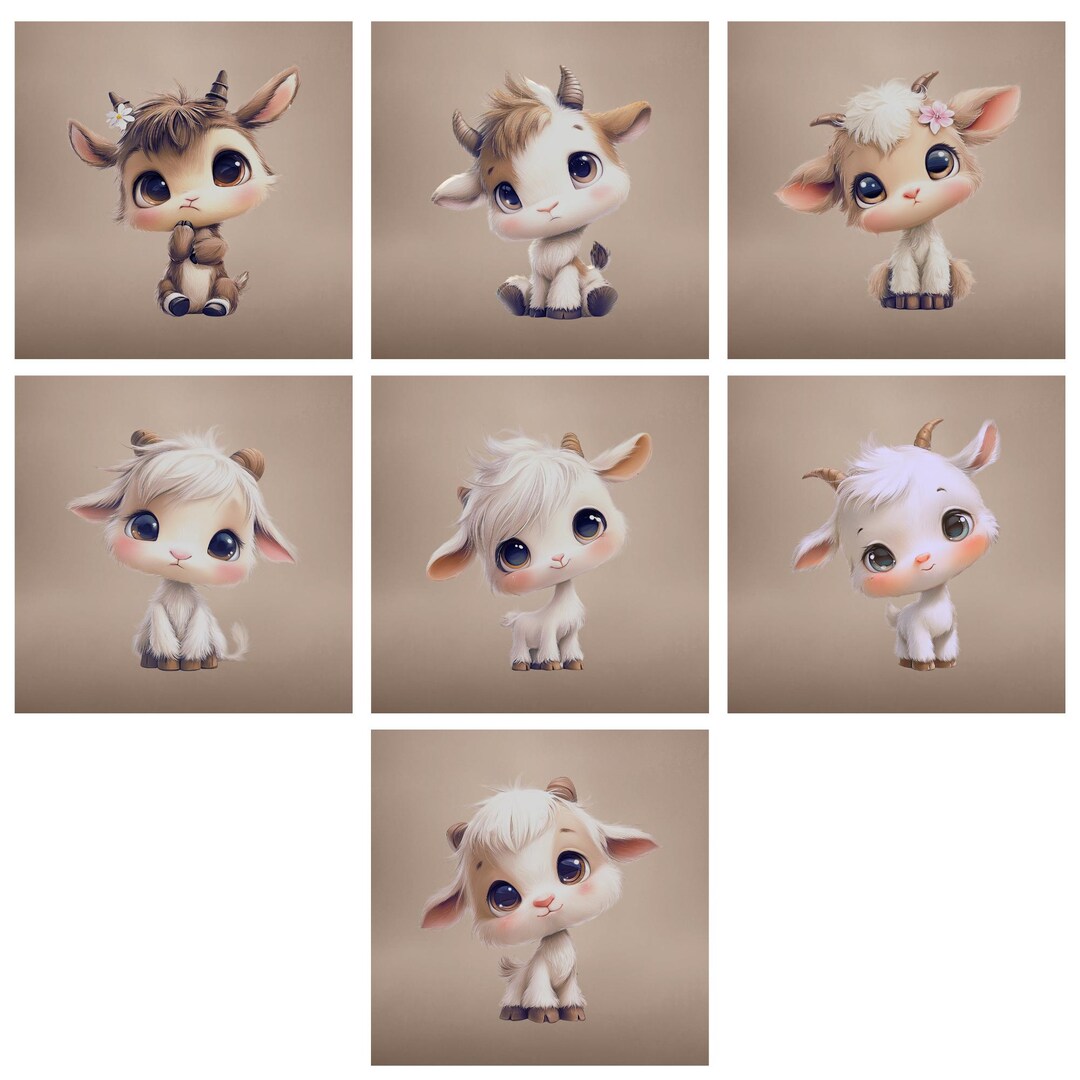 Digital Art Download, 7 Baby Baby Billy Goat Kids - Etsy