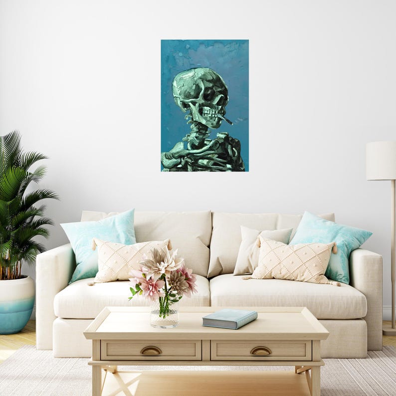 Vincent Van Gogh, Skull of a Skeleton With Burning Cigarette Wall Art ...