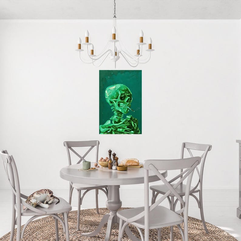 Vincent Van Gogh, Skull of a Skeleton With Burning Cigarette Wall Art ...