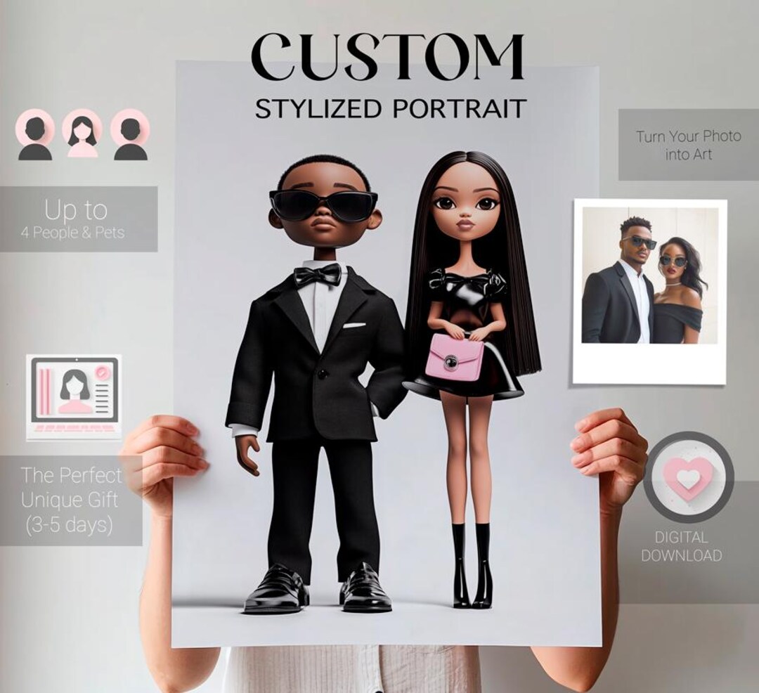 Custom Stylized Doll Portrait: Unique Avatar Gift (digital Download) - Etsy