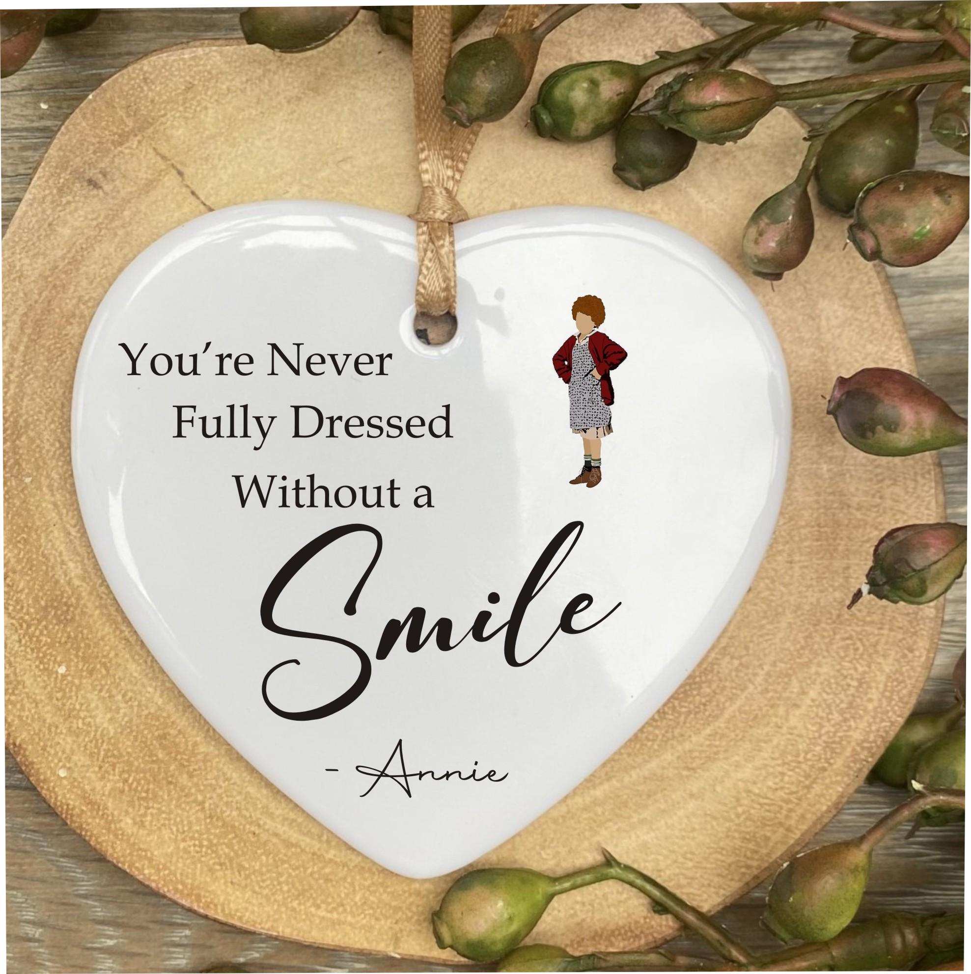 Annie Musical Theatre Smile Gift Quote Ceramic Heart Gift Plaque Office ...