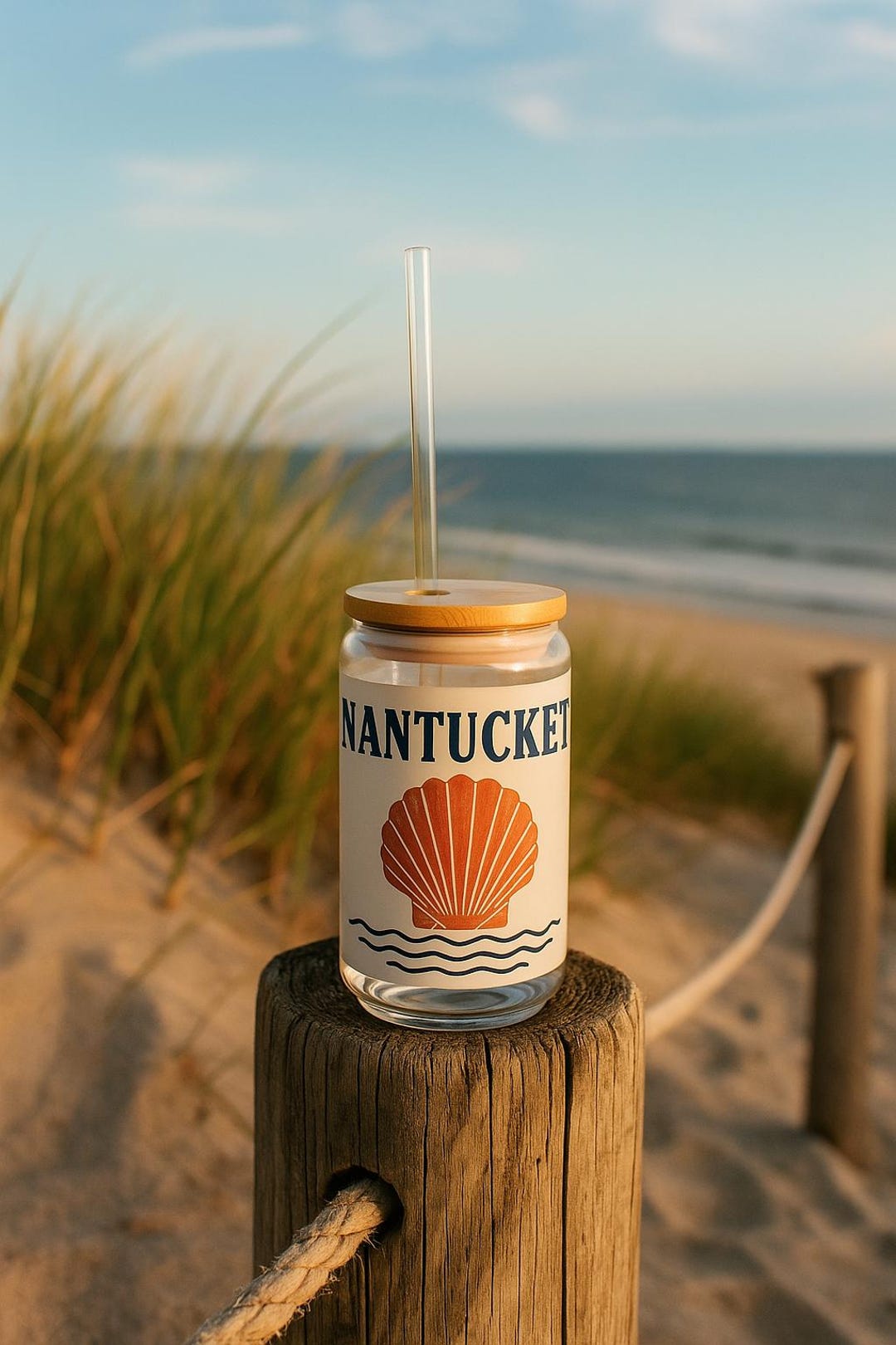 Coastal Chic: Nantucket Shell Sipper Glass - Perfect for Cocktails and ...