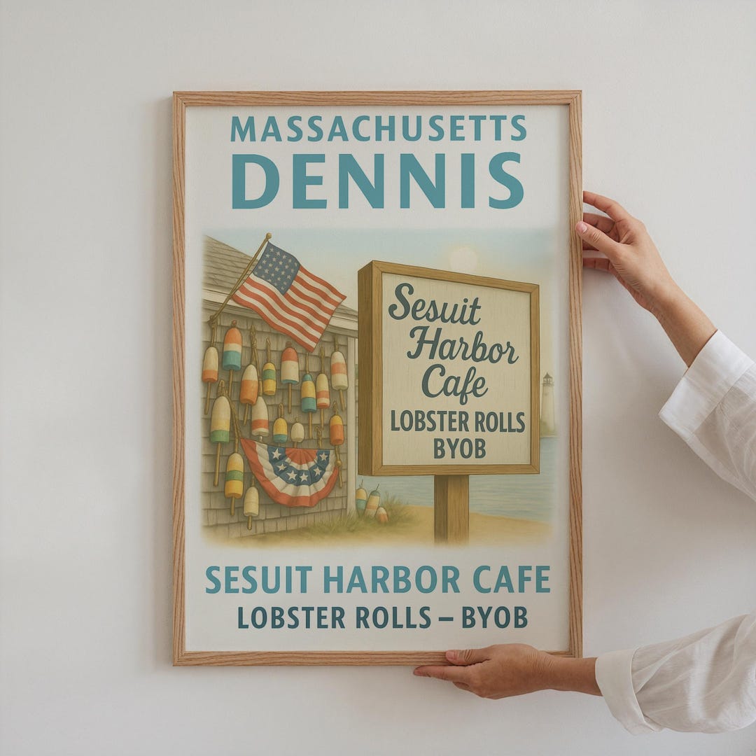 Sesuit Harbor Cafe Wall Art, Dennis MA Cape Cod Print, INSTANT Digital ...