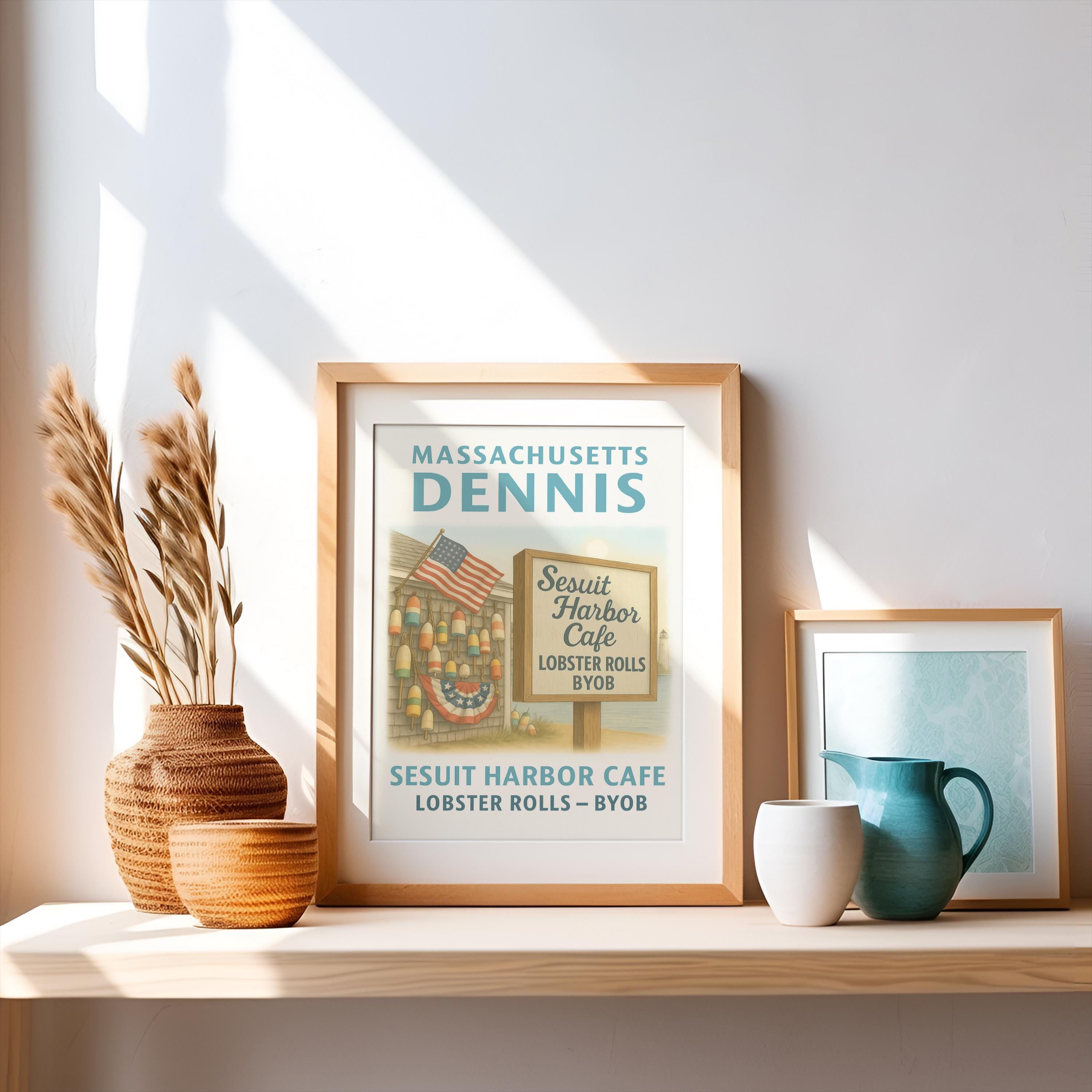 Sesuit Harbor Cafe Wall Art, Dennis MA Cape Cod Print, INSTANT Digital ...