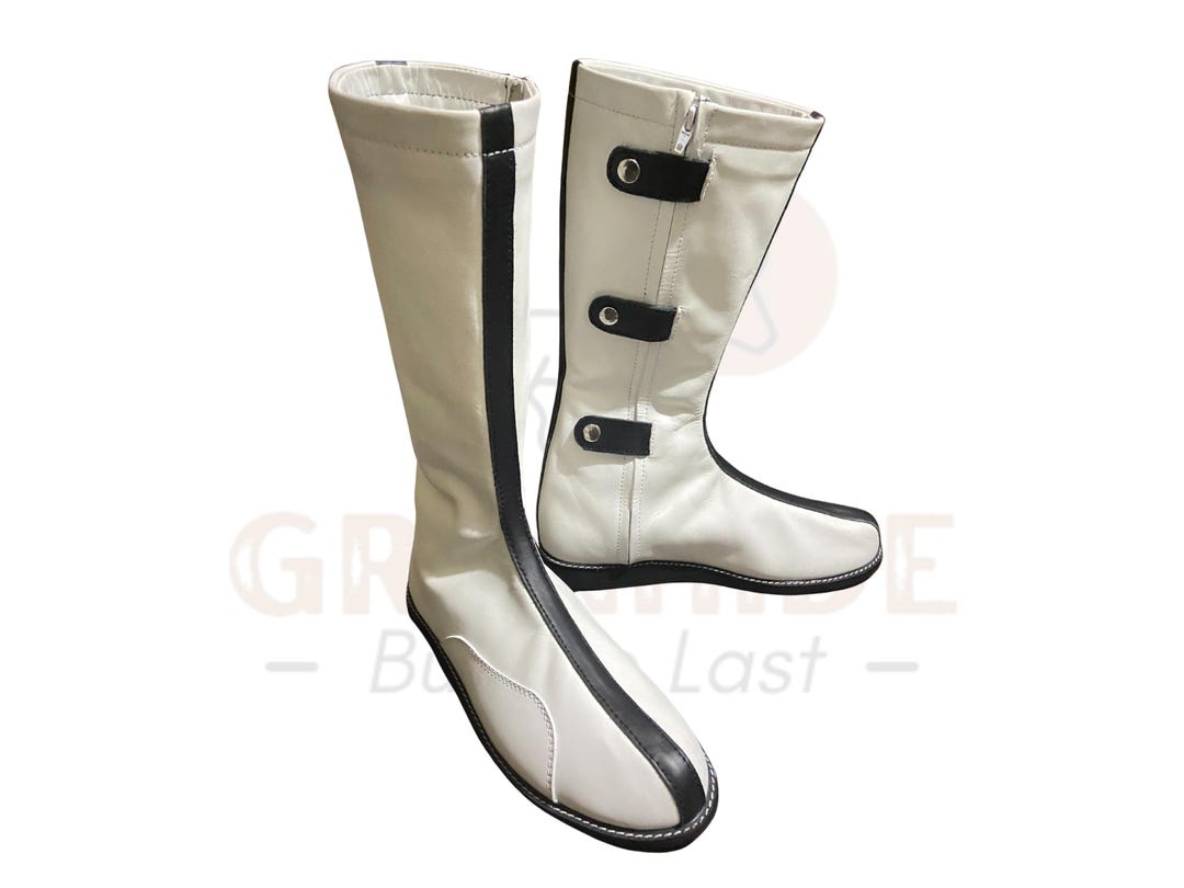 Handmade Wrestling Long Boots, Custom Wrestling Zipper Boot, Leather ...