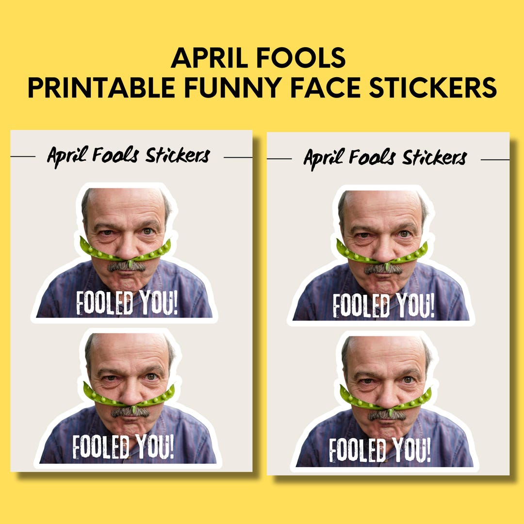 April Fools Funny Face Stickers - Etsy