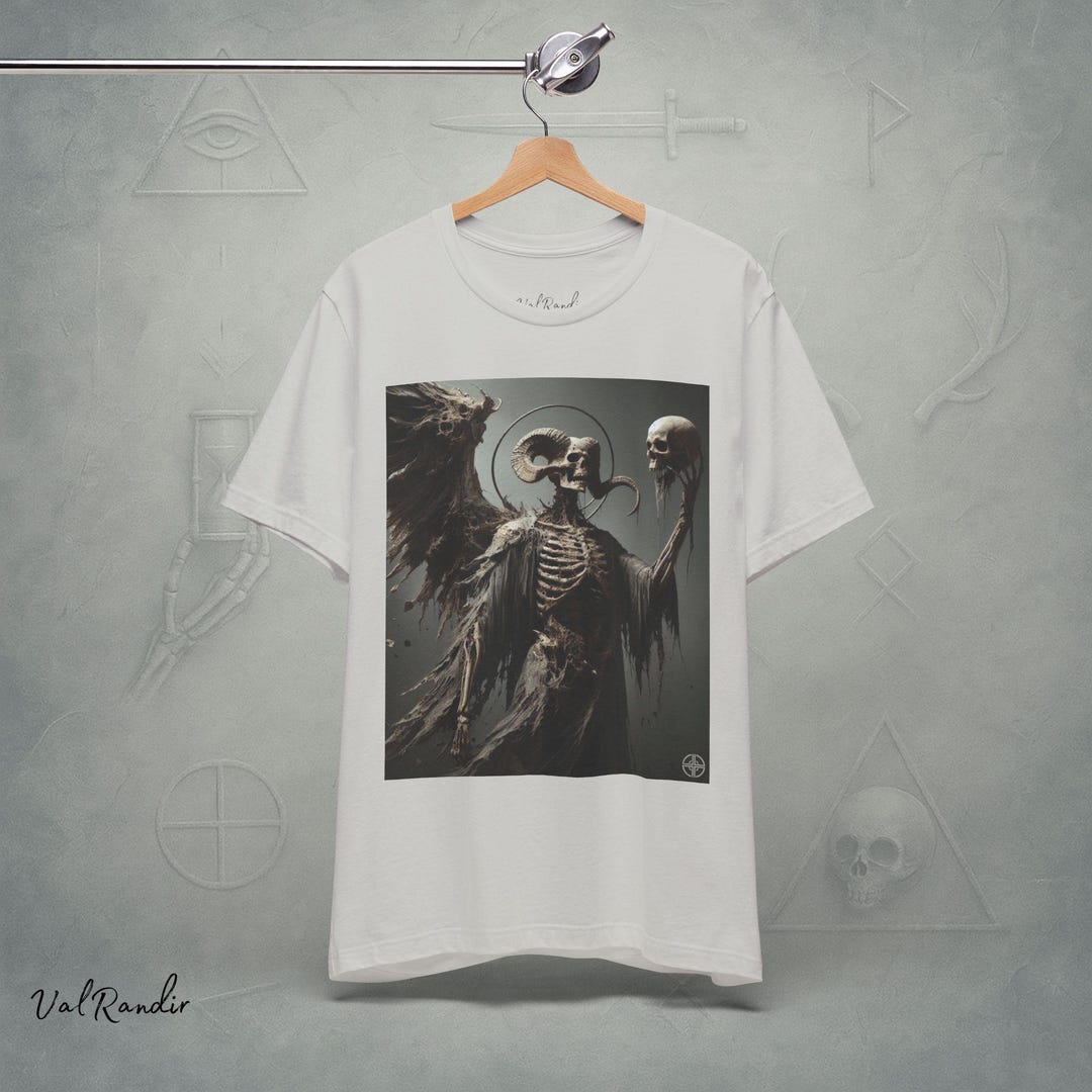 Abaddon Fallen Angel Gothic Skeleton Shirt: Dark Fantasy Mythical ...