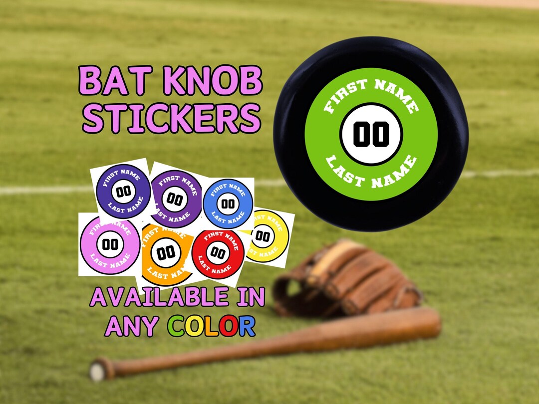 Personalized Bat Knob Decals: Baseball Softball Team Stickers - Etsy